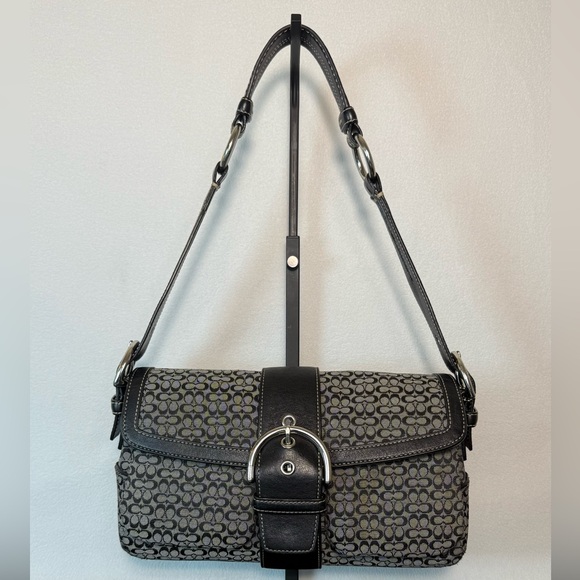 Coach | Bags | Coach Soho Shoulder Bag Grey Black Leather Style 463 ...